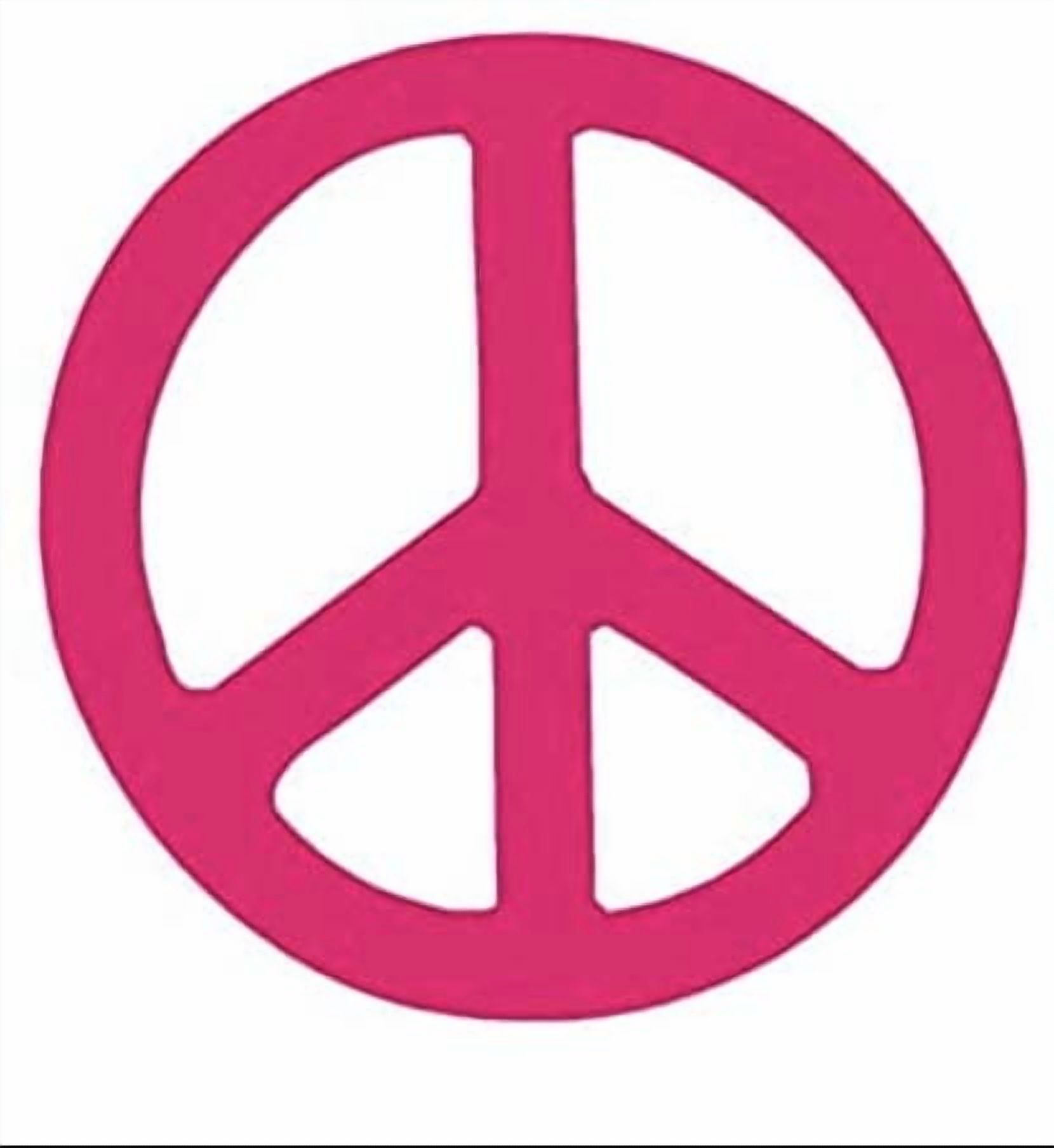 Hot Pink Peace Sign 6 Inch Vinyl Car Decal – Peace and Love Sticker for ...