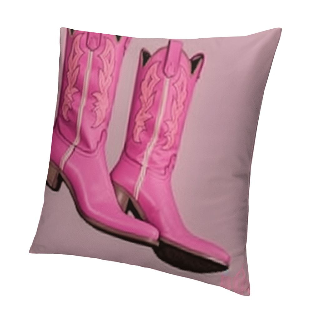 Hot Pink Preppy Howdy Cowgirl Boots Decorative Pillowcase Throw Pillow ...