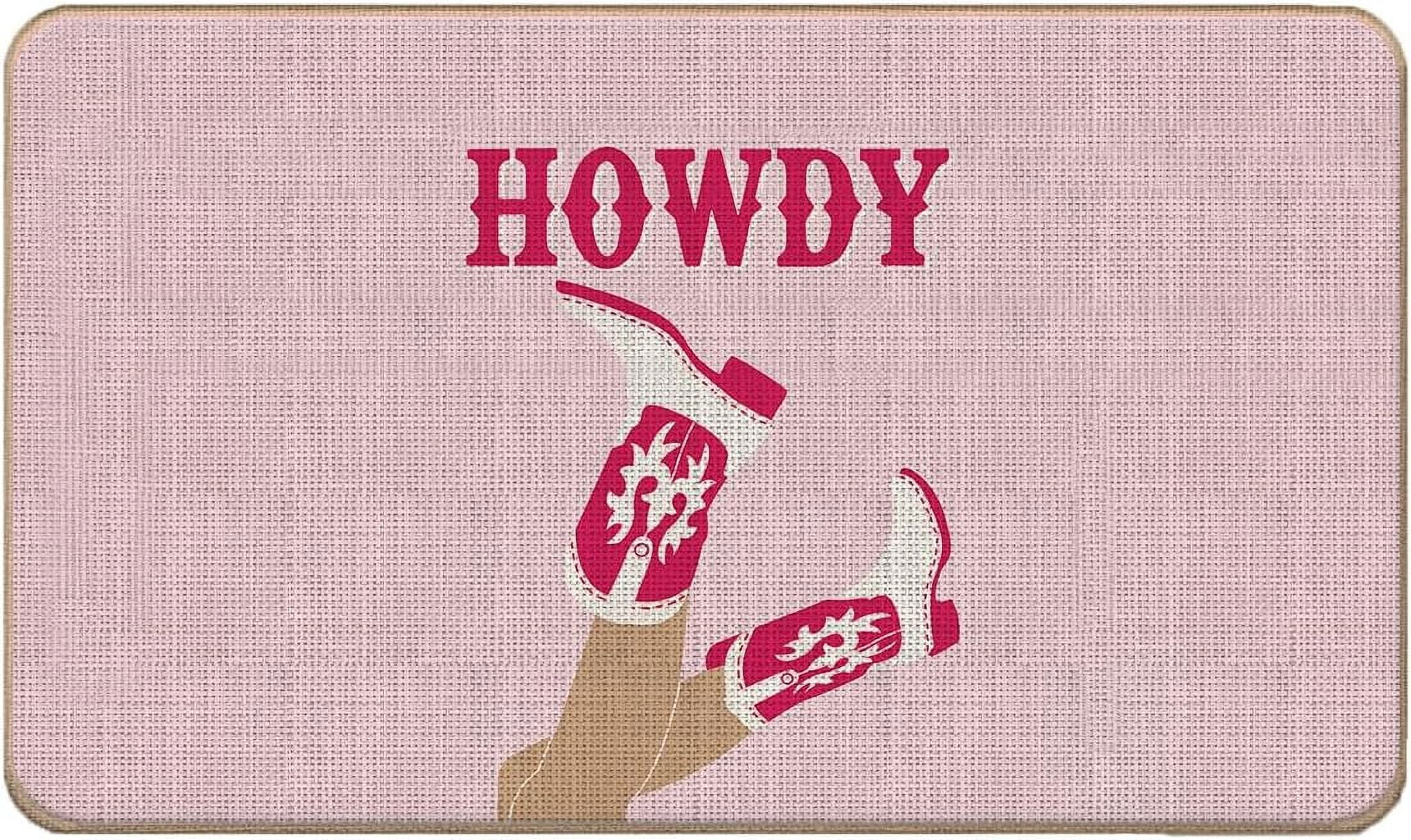 Hot Pink Preppy Howdy Western Door Mat - Pink Welcome Mat Outdoor ...
