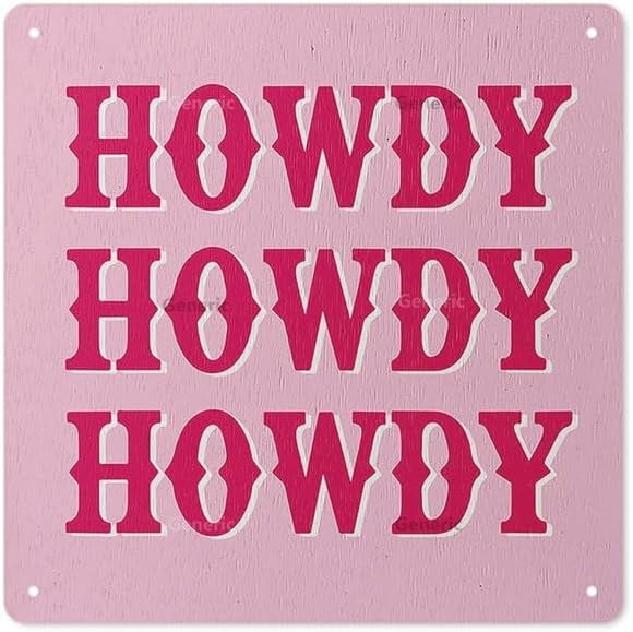 Hot Pink Preppy Howdy Western Sign Decor,Preppy Trendy Plaque Sign for ...