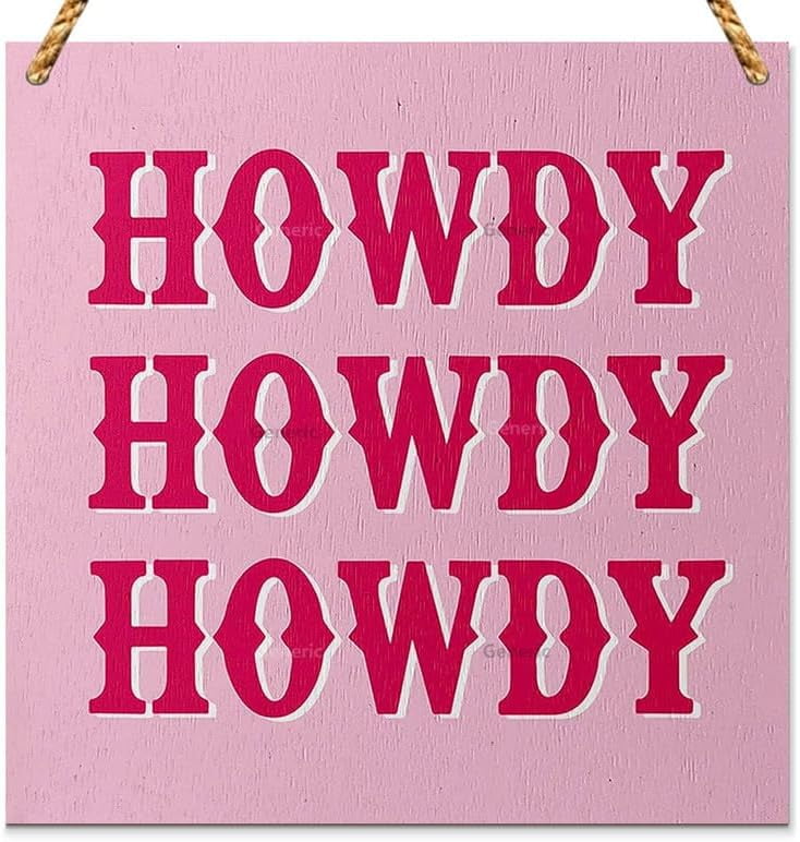 Hot Pink Preppy Howdy Western Wooden Sign Decor,Preppy Trendy Wood ...