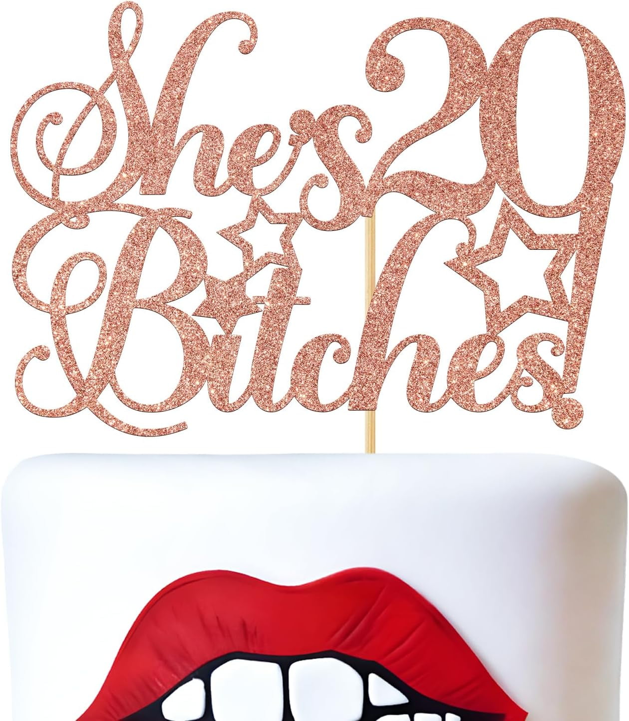 Hot Pink Princess Cake Toppers Glitter Double Layers Girl Birthday