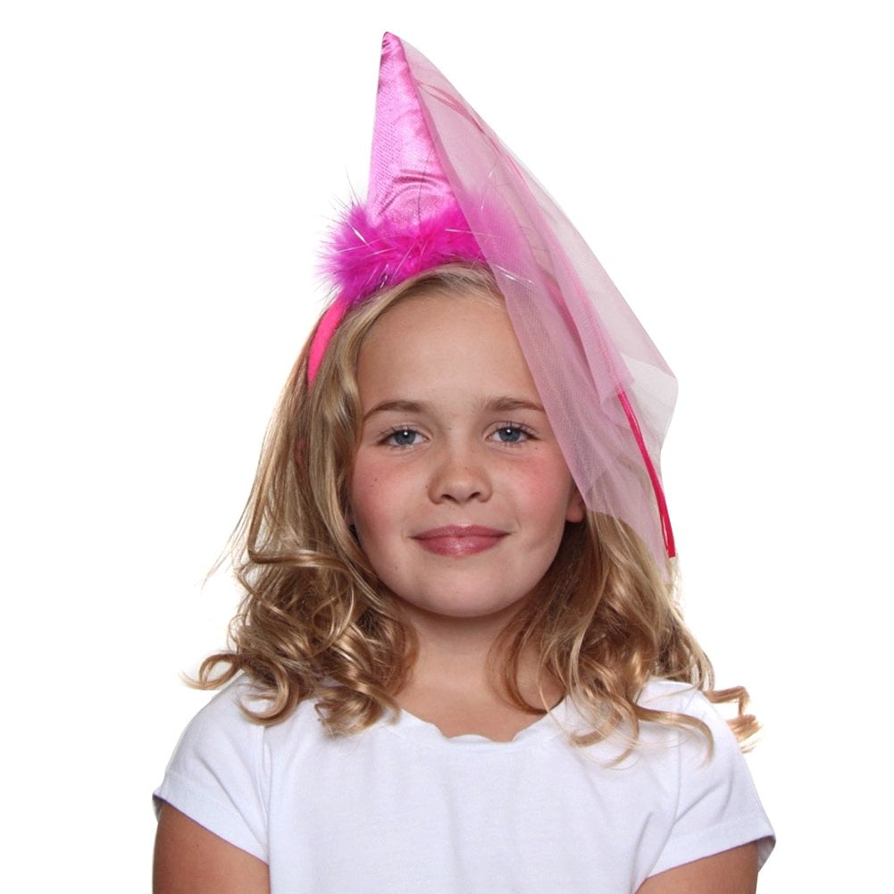 Hot Pink Princess Cone Hat Headband - Walmart.com