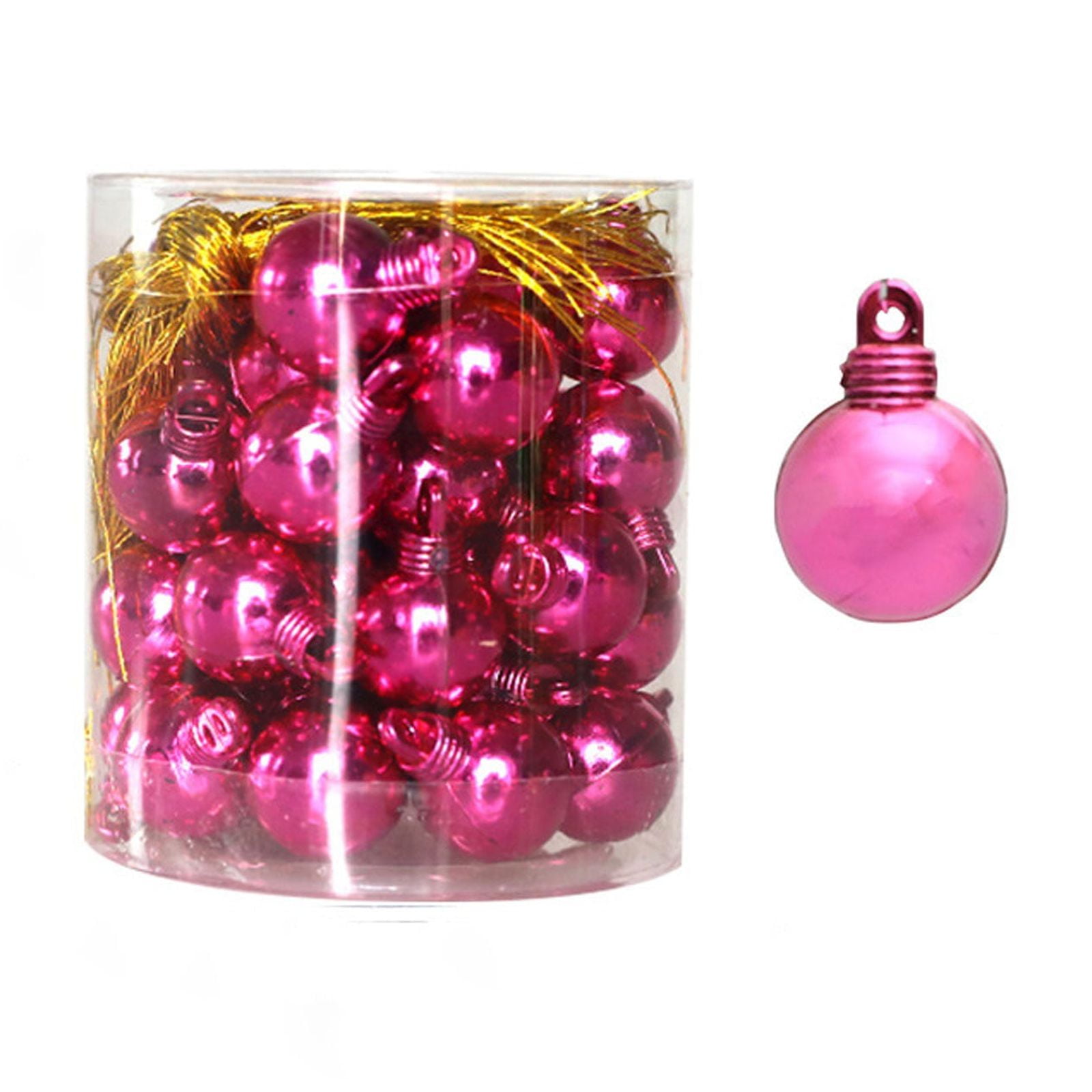 Hot Pink Rose Gold Christmas Mini Hanging Balls For Decor Made From ...
