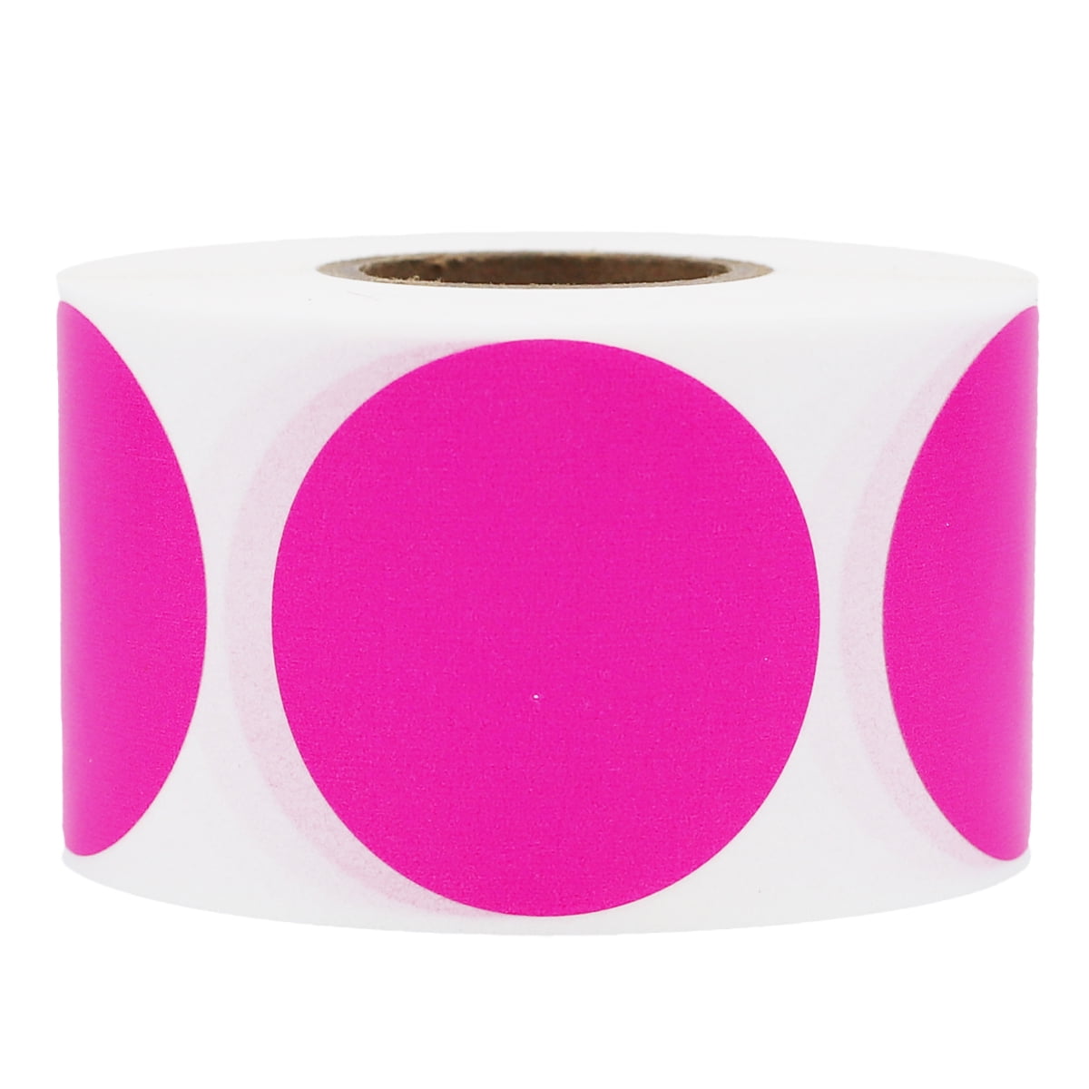 Hot Pink Semi-Gloss Paper Circle Color Coding Label Stickers | 1.5 ...
