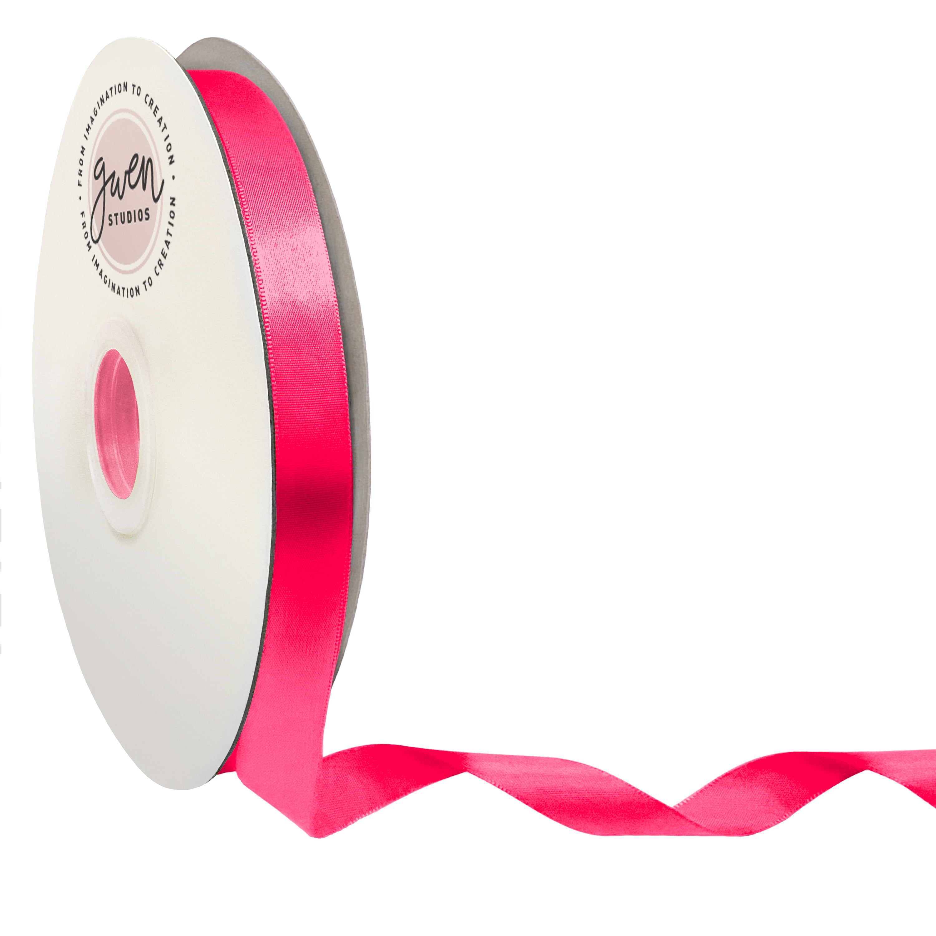 Hot Pink Single Face Satin Ribbon, 5/8" x 100 Yards by Gwen Studios ...