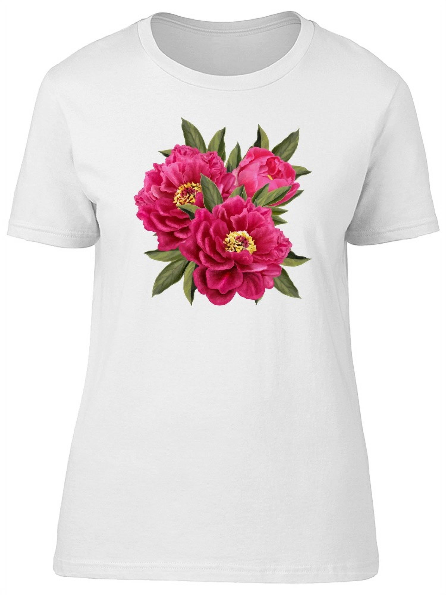 Hot Pink Spring Peony Flowers Tee Women's -Image by Shutterstock ...