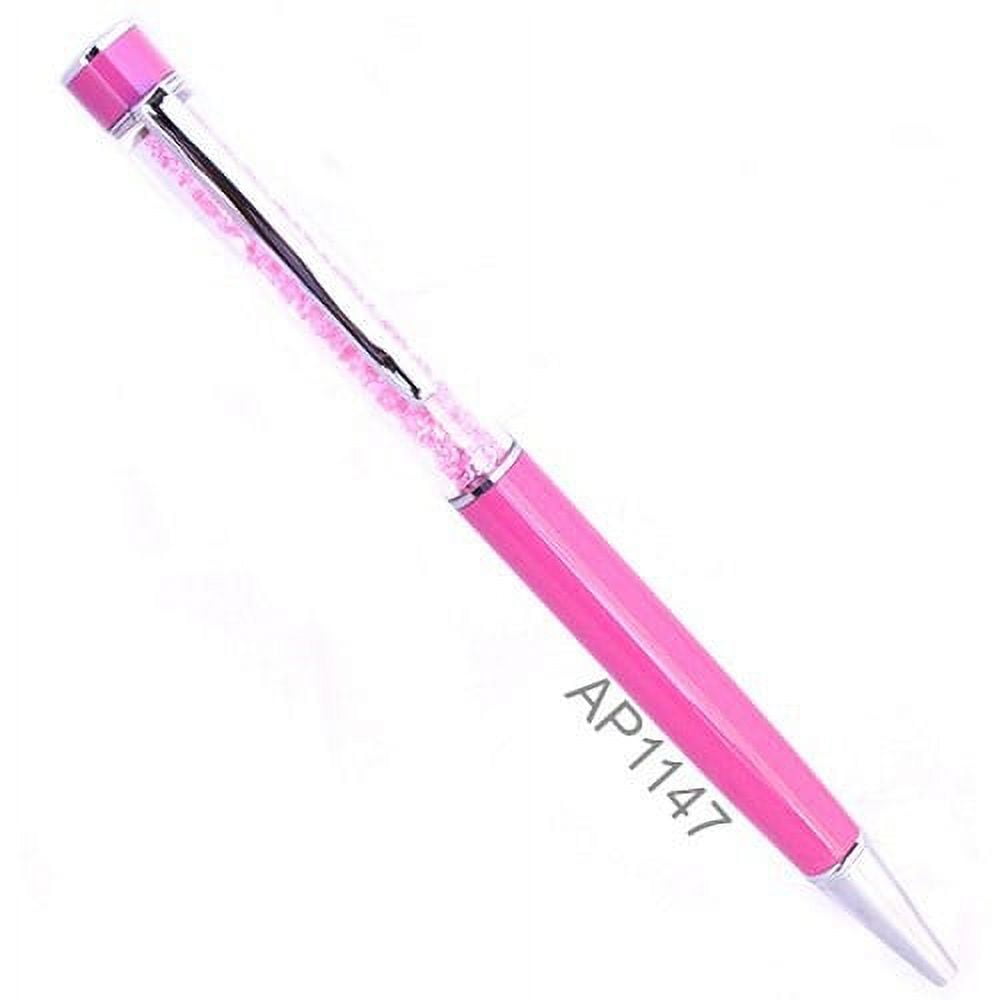 Hot Pink Swarovski Crystal Pen with Colored Tip Silver Clip On Black ...
