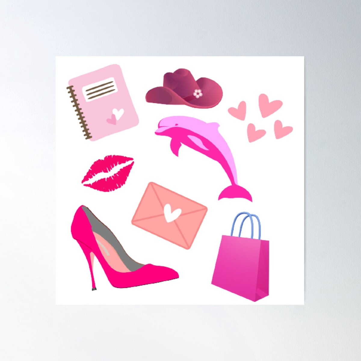 Hot Pink Things Poster, 12x18 UNFRAMED - Walmart.com