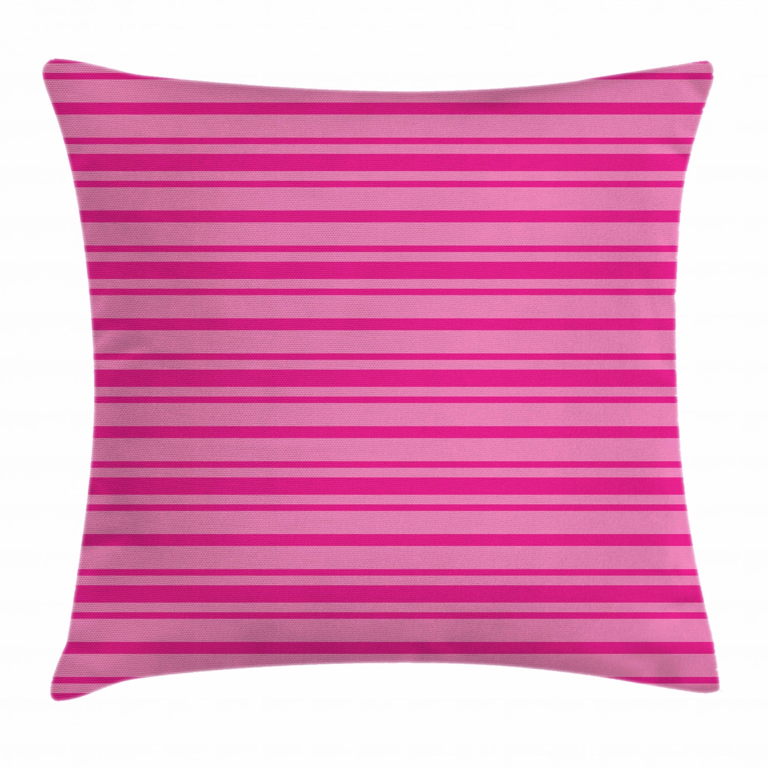 Hot Pink Throw Pillow Cushion Cover, Horizontal Bold and Thin Stripes ...