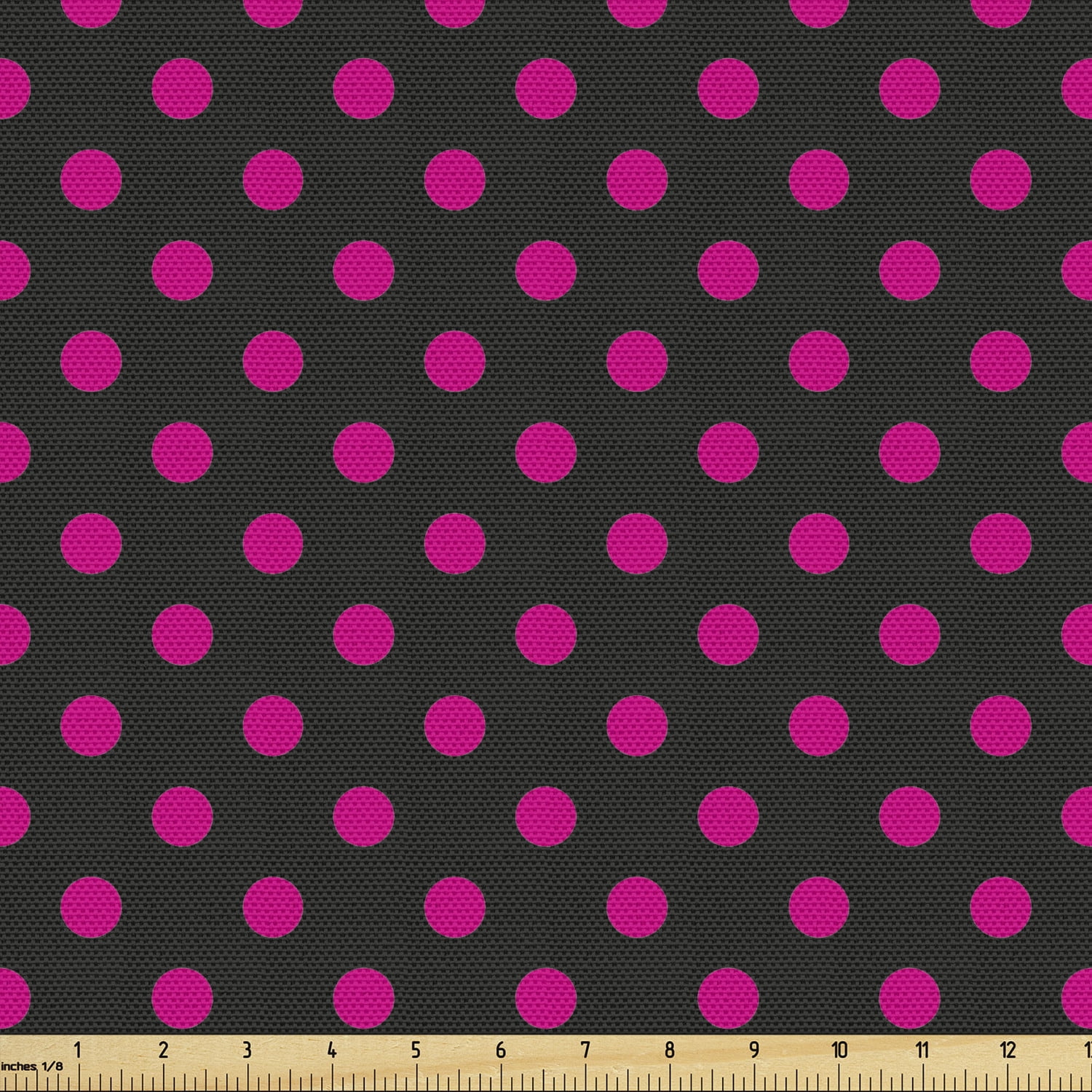 Ambesonne Hot Pink Fabric by the Yard Upholstery, Old Fashion Polka ...
