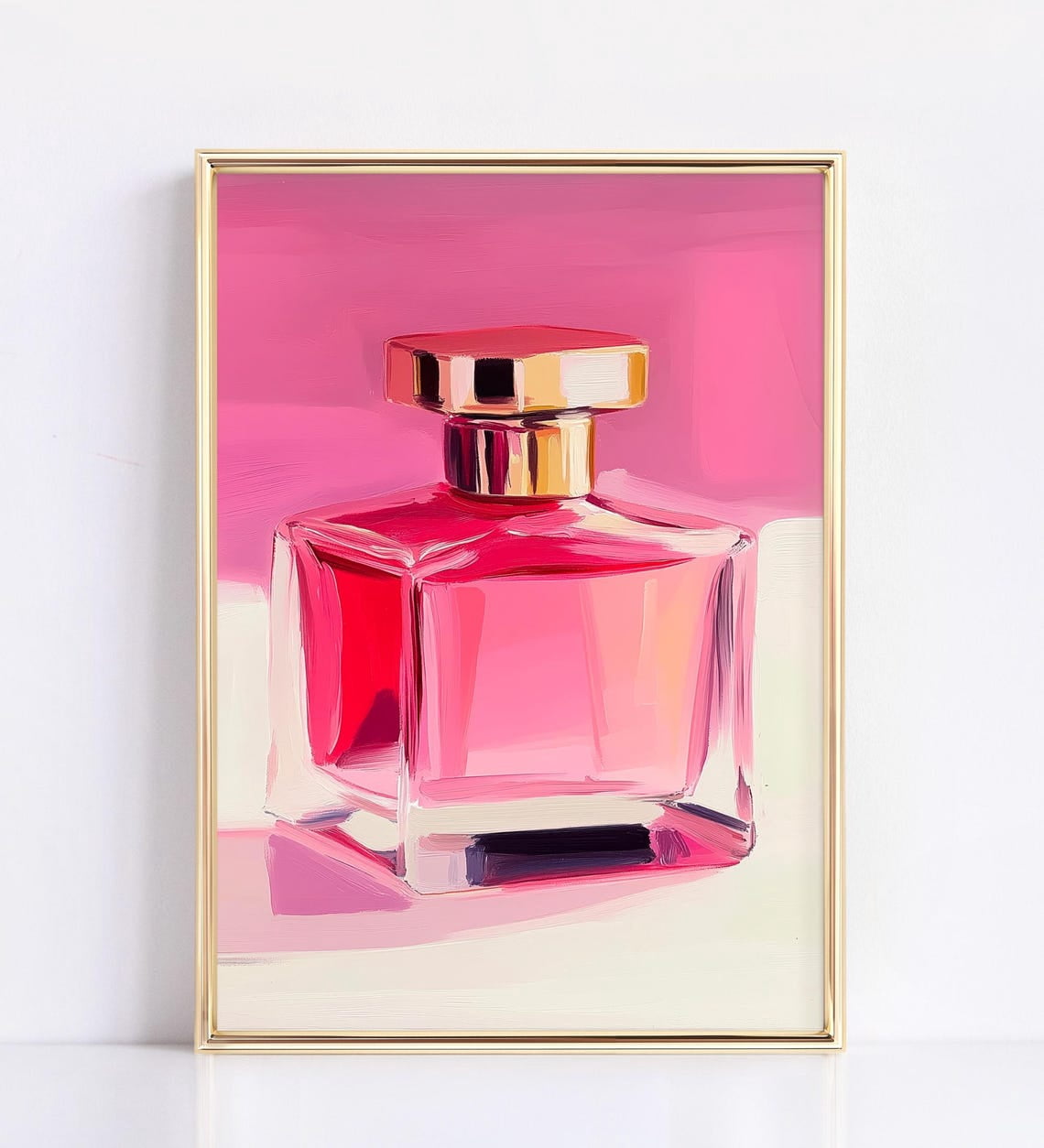 Hot Pink Vintage Perfume Art Poster, Girly Preppy Wall Decor, Funky ...