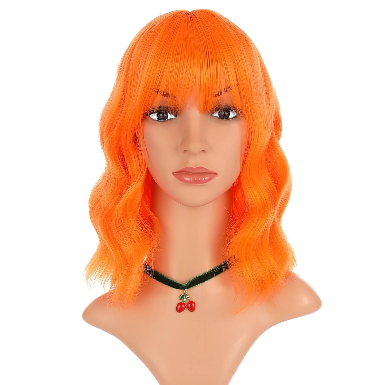 Hot Pink Wig Short Colorful Curly Wavy Synthetic Bob Wigs with Air ...