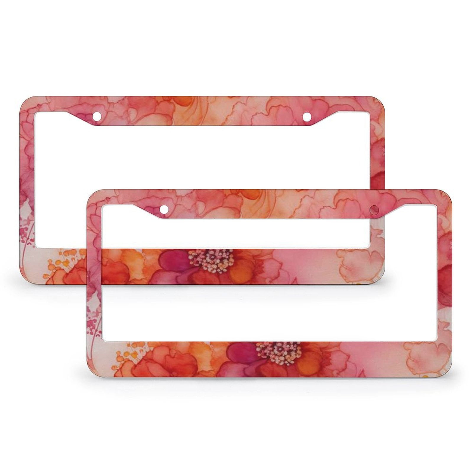Hot Pink Wildflowers Colorful Floral License Plate Frame 2 Pack License ...
