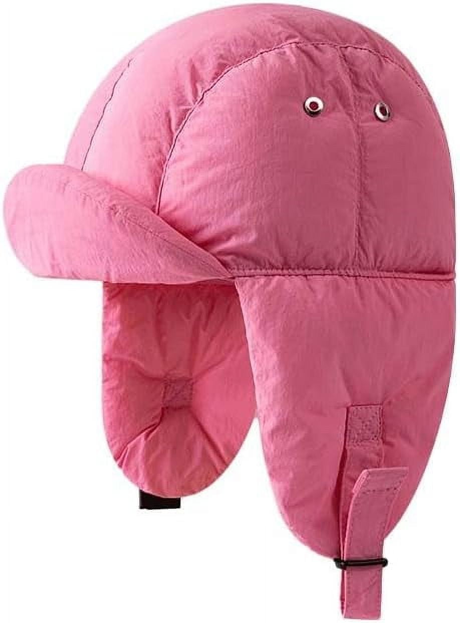 Hot Pink Winter Warm Down Trapper Hat with Ear Flaps for Lady and Girls ...