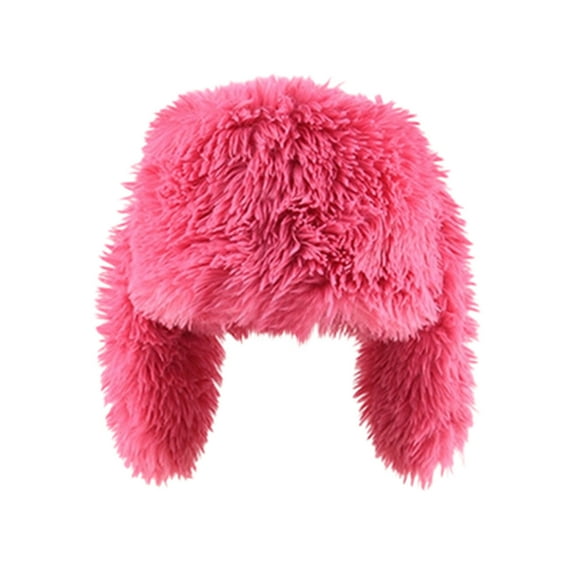Hot Pink Womens And Mens Fleece Hat Solid Color For Fall And Winter ...