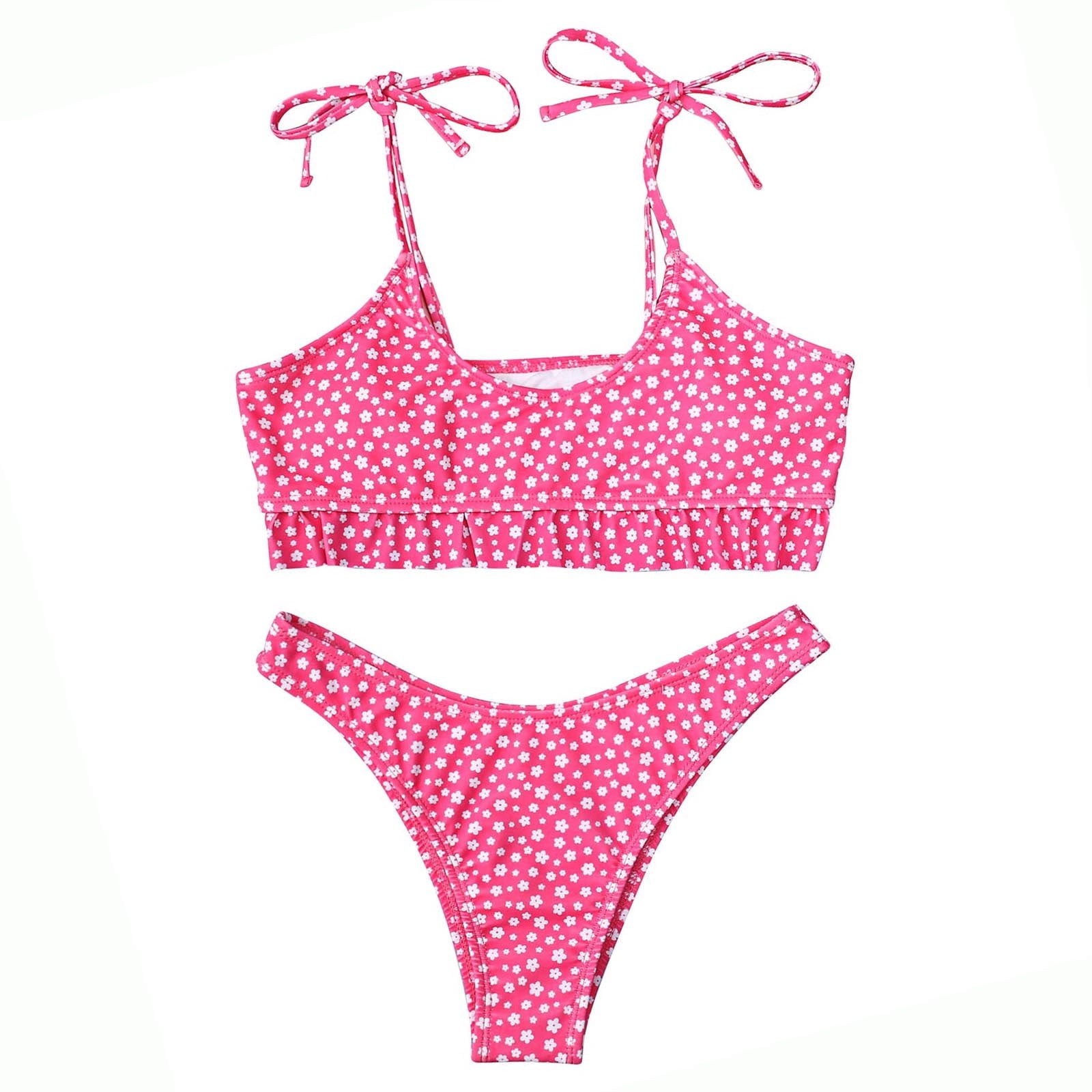 Hot Pink Womens Lace Swimsuit Set Swimsuit Micro Bikini Tankini Set for ...
