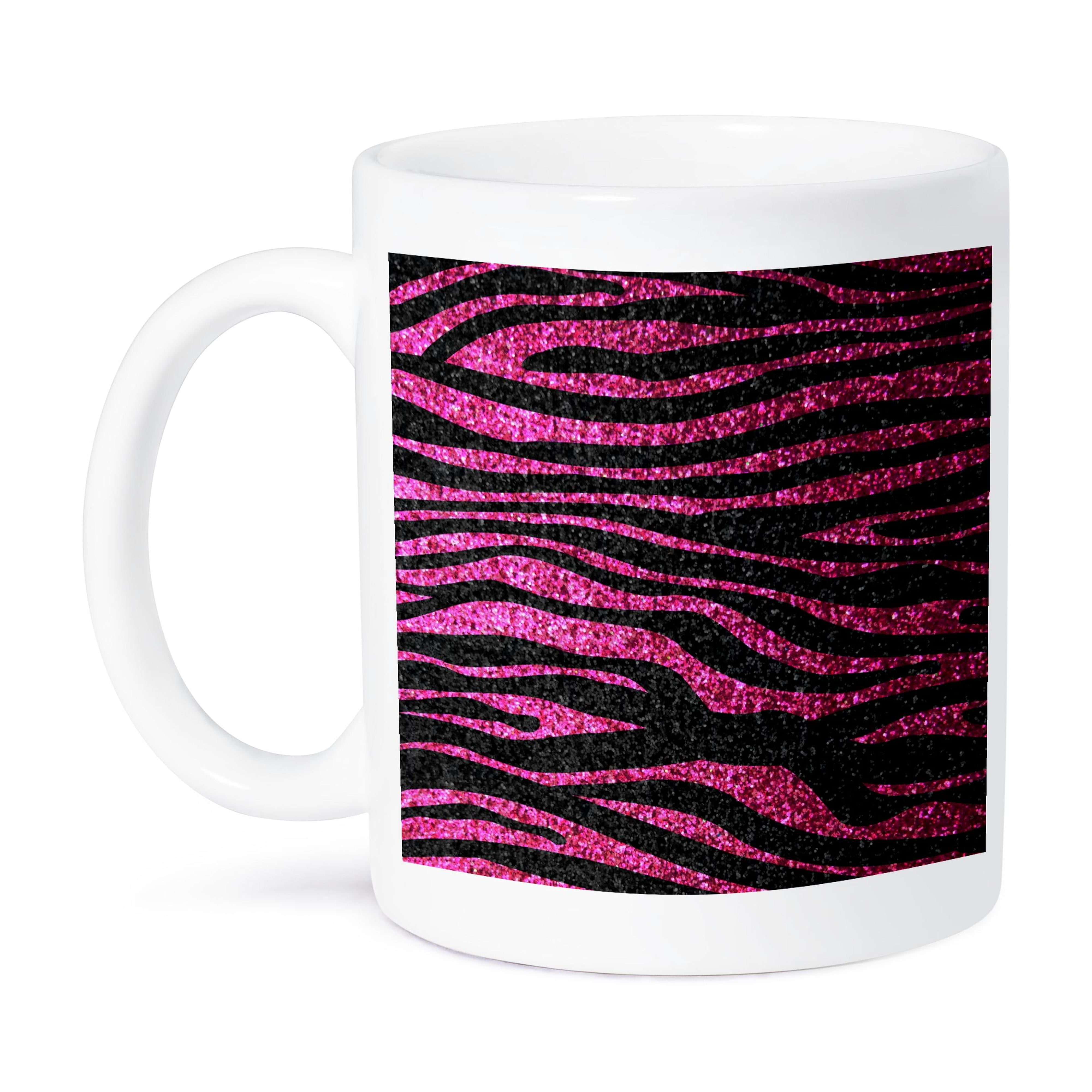 3dRose, Hot Pink and Black Zebra print Faux bling photo Not Actual ...