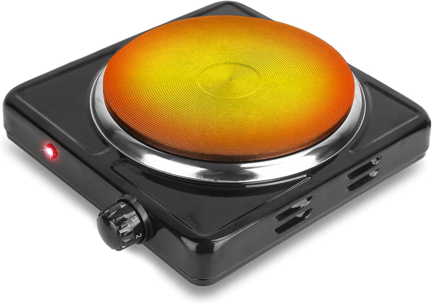 Hot Plate, 1500W Portable Electric Single Plate Burner with Dual ...