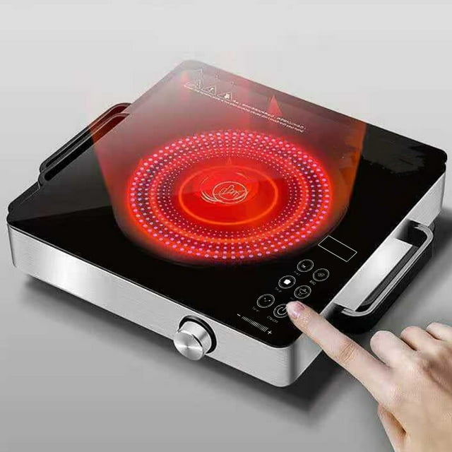 DERCLIVE 1500W Portable Ceramic Infrared Hot Plate,Stainless Steel ...