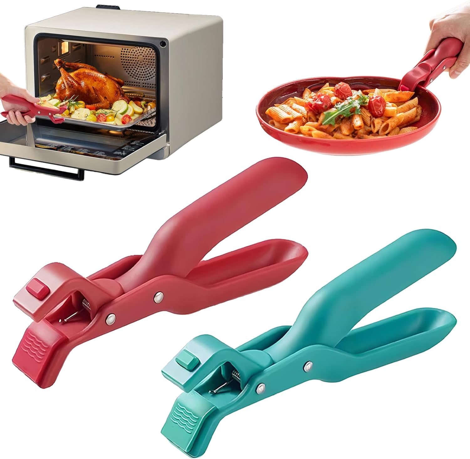 Hot Plate Gripper Tongs, 1/2Pcs Multi-Angle Anti-Scald Silicone Tongs ...