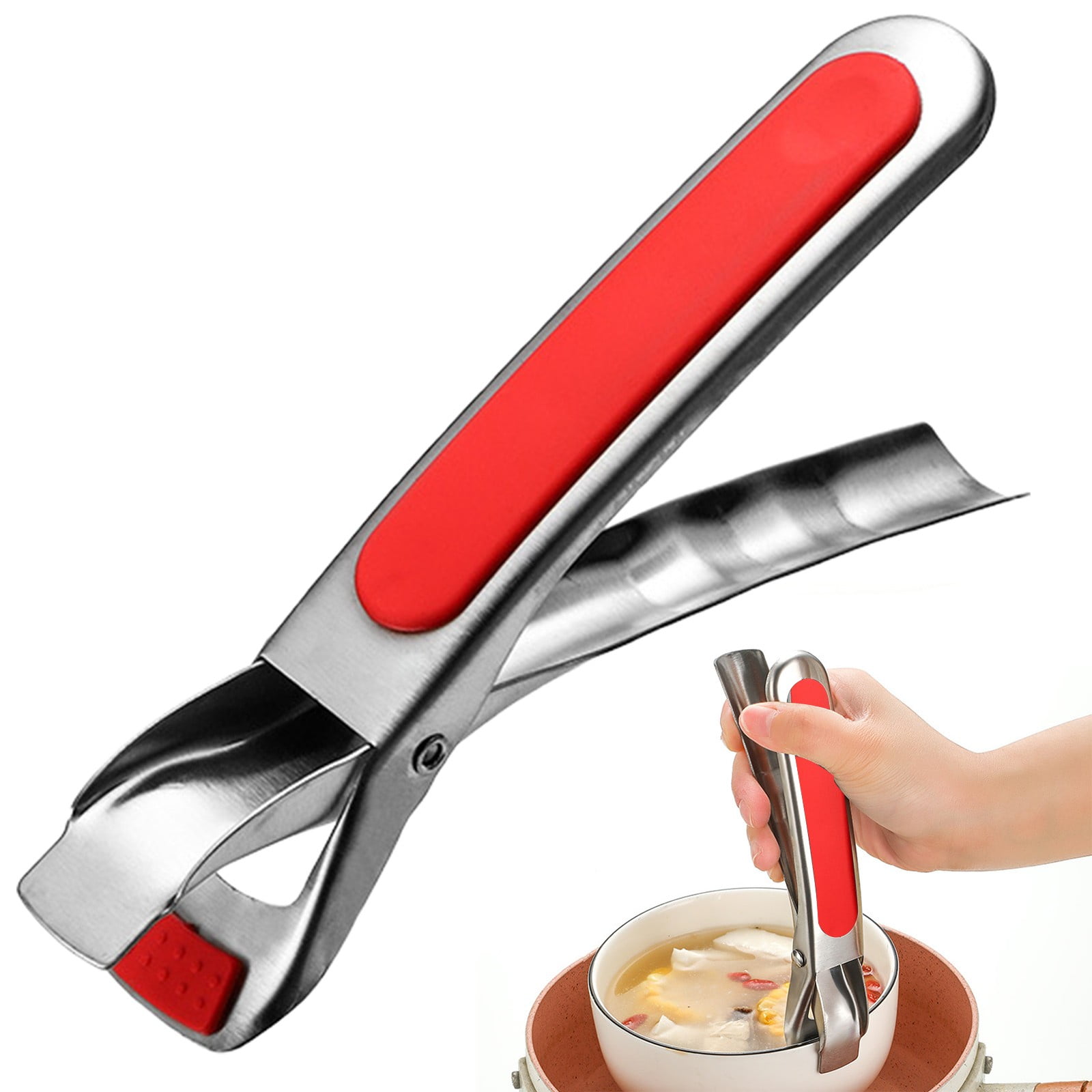 Hot Plate Grippers, Heat Resistant Kitchen Tongs with Silicone Tips ...