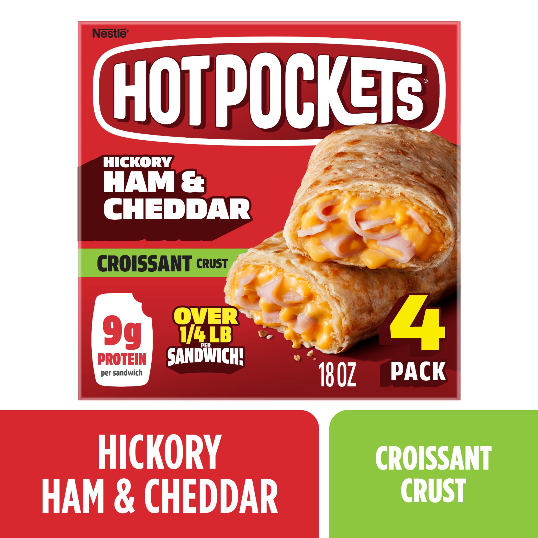 Hot Pockets Ham and Cheddar Croissant Crust, Air Fryer Sandwich Snacks ...