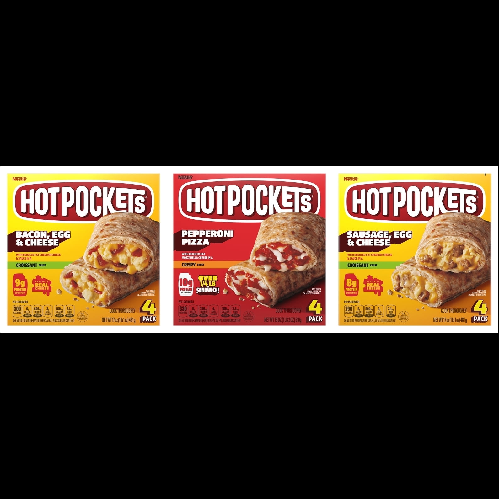 Hot Pockets Breakfast Bundle. 17 oz Box (Pack of 3) - Walmart.com