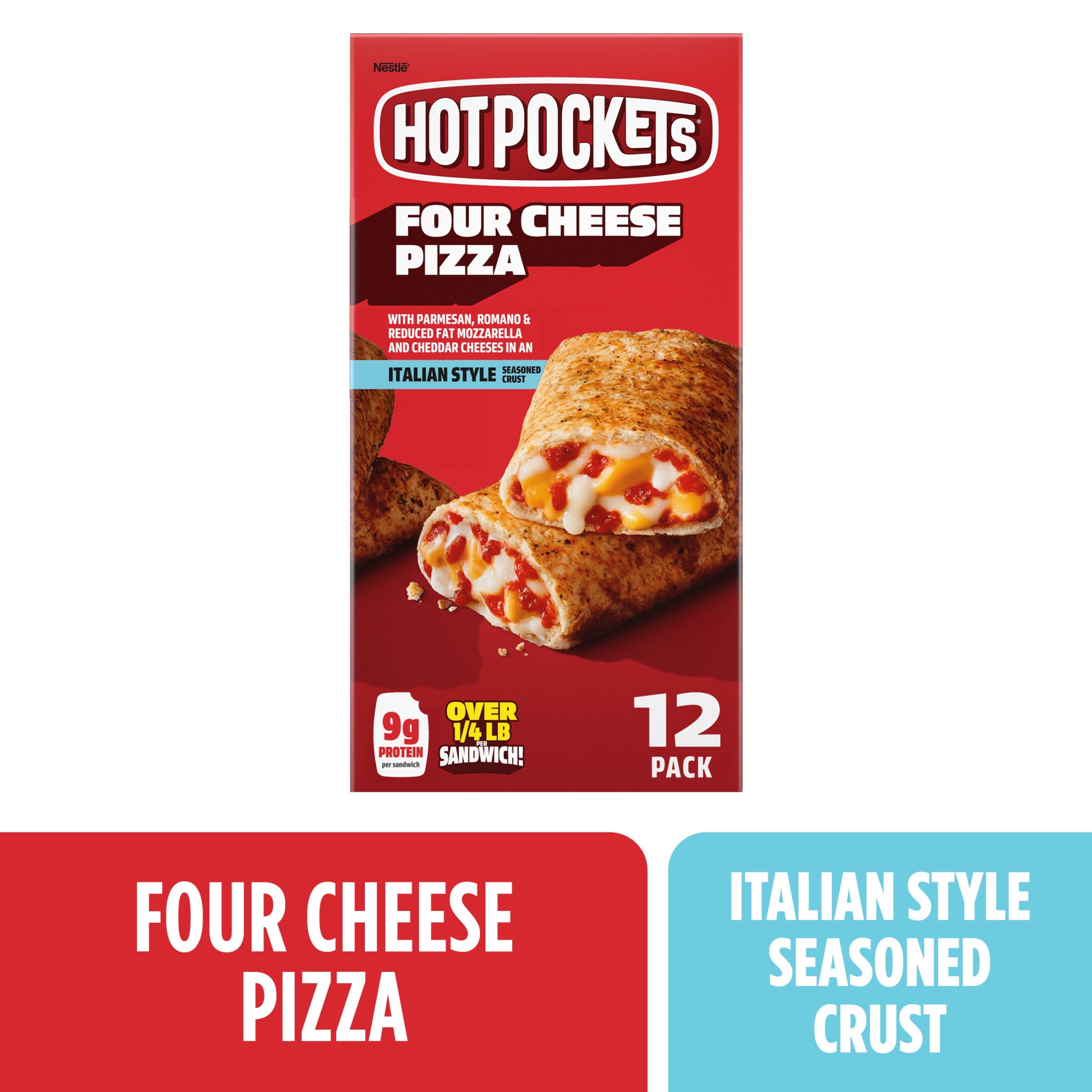 Hot Pockets Four Cheese Pizza Frozen Snacks, 51 oz, 12 Pack (Frozen ...
