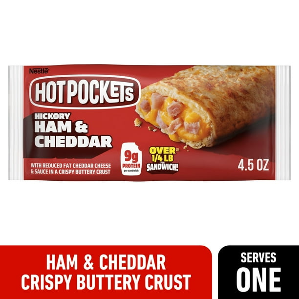 Hot Pockets Hickory Ham & Cheddar Frozen Snacks in a Crispy Buttery ...