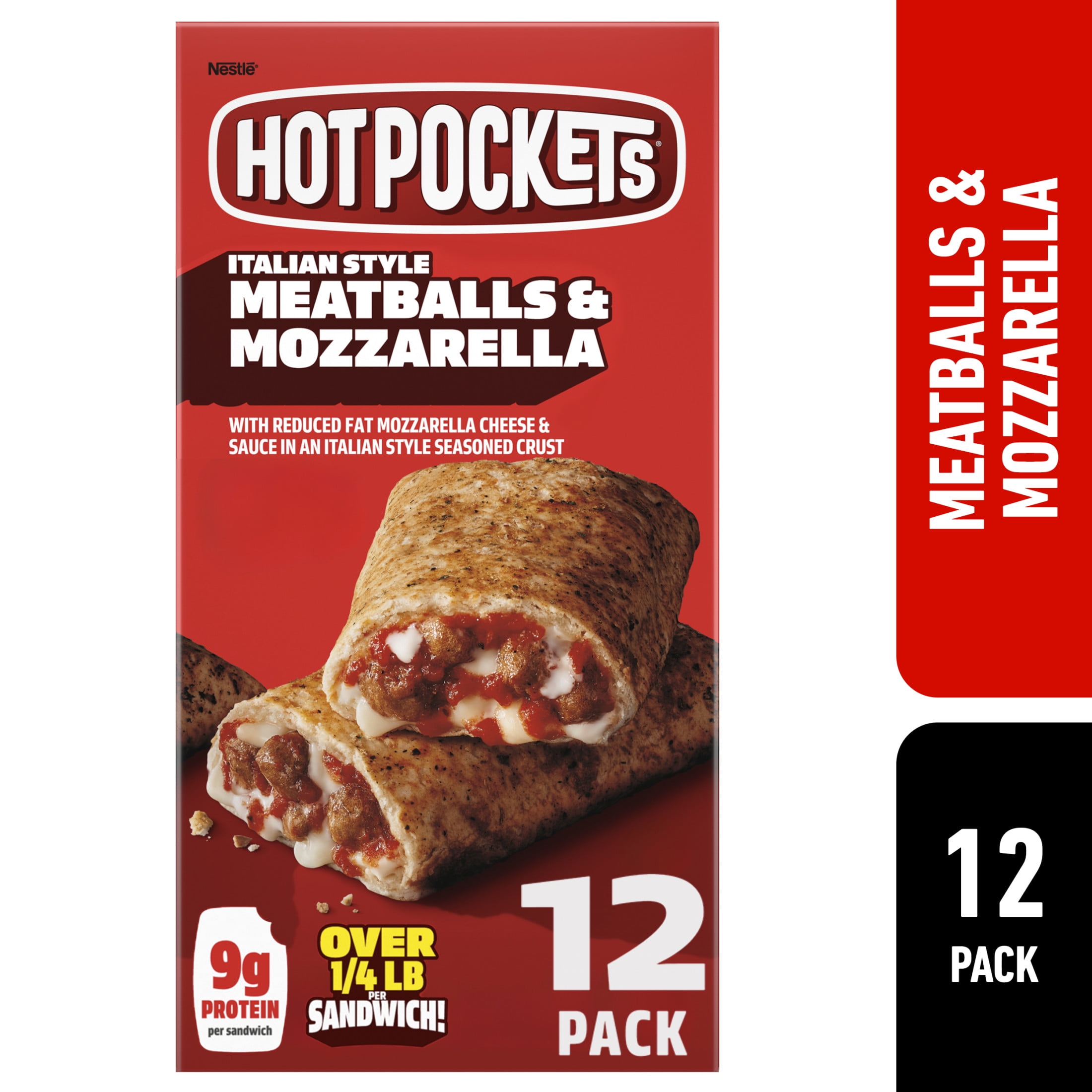 Hot Pockets Meatballs and Mozzarella Frozen Sandwich Snacks 54 oz 12 ...