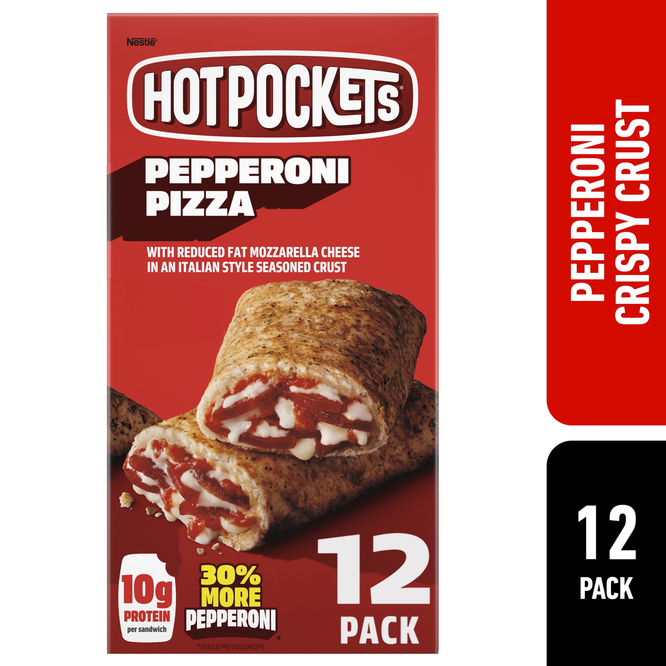 Hot Pockets Frozen Snacks, Pepperoni Pizza, 12 Regular Sandwiches, 54 ...