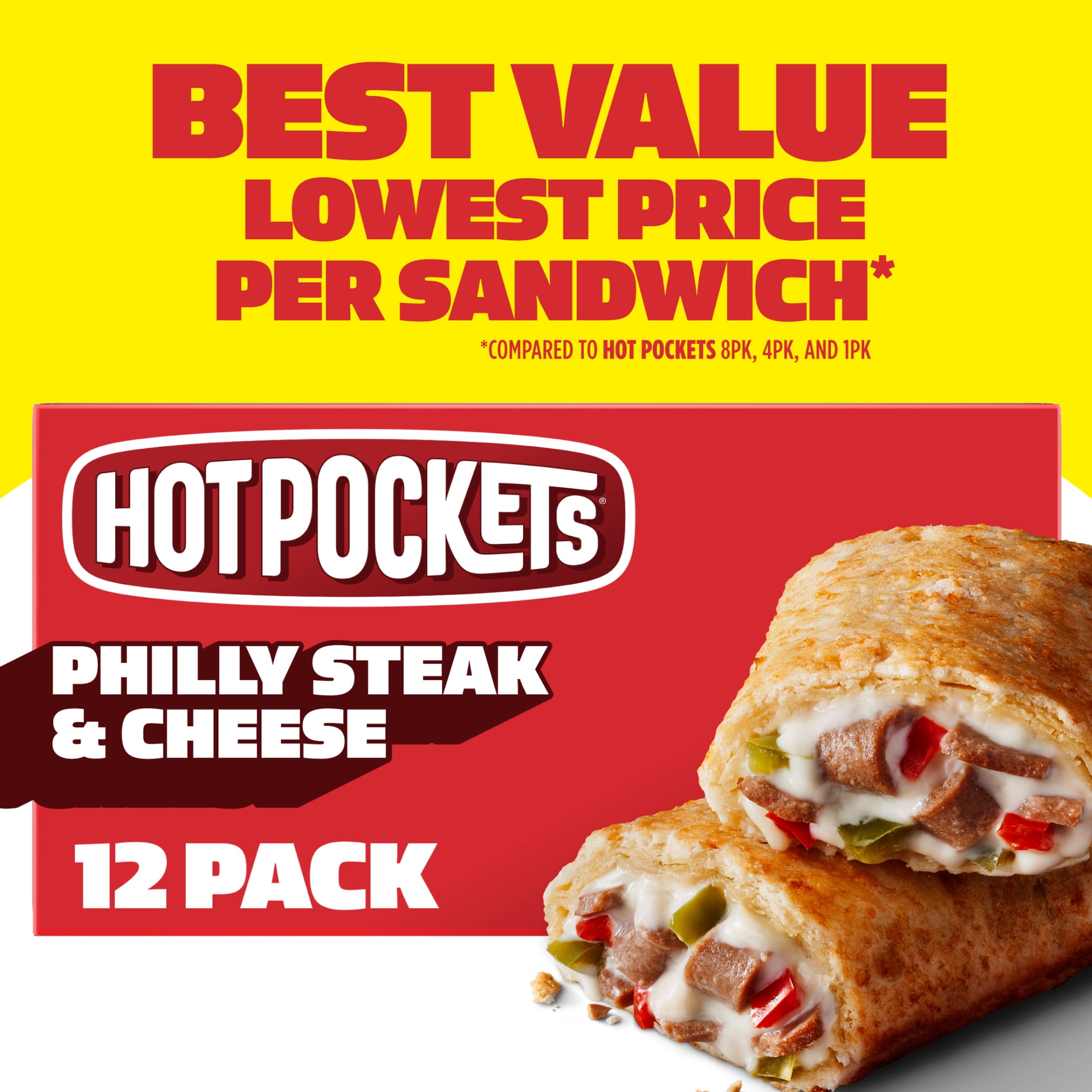 Hot Pockets Philly Steak and Cheese Seasoned Crust Sandwich Snacks 54 ...