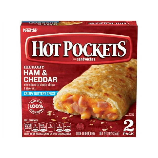 Hot Pockets Ham & Cheese Lunch Sandwiches, Frozen Meat, 9oz (PACK OF 8 ...