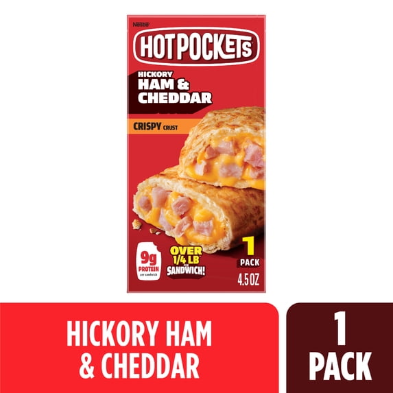 Hot Pockets Hickory Ham and Cheddar Air Fryer Snacks, Frozen Sandwiches ...