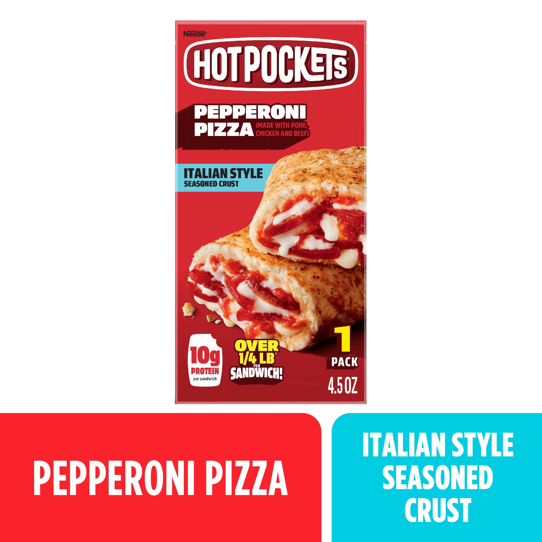 Hot Pockets Pepperoni Pizza Frozen Snack, 4.5 oz, Air Fryer & Microwave ...