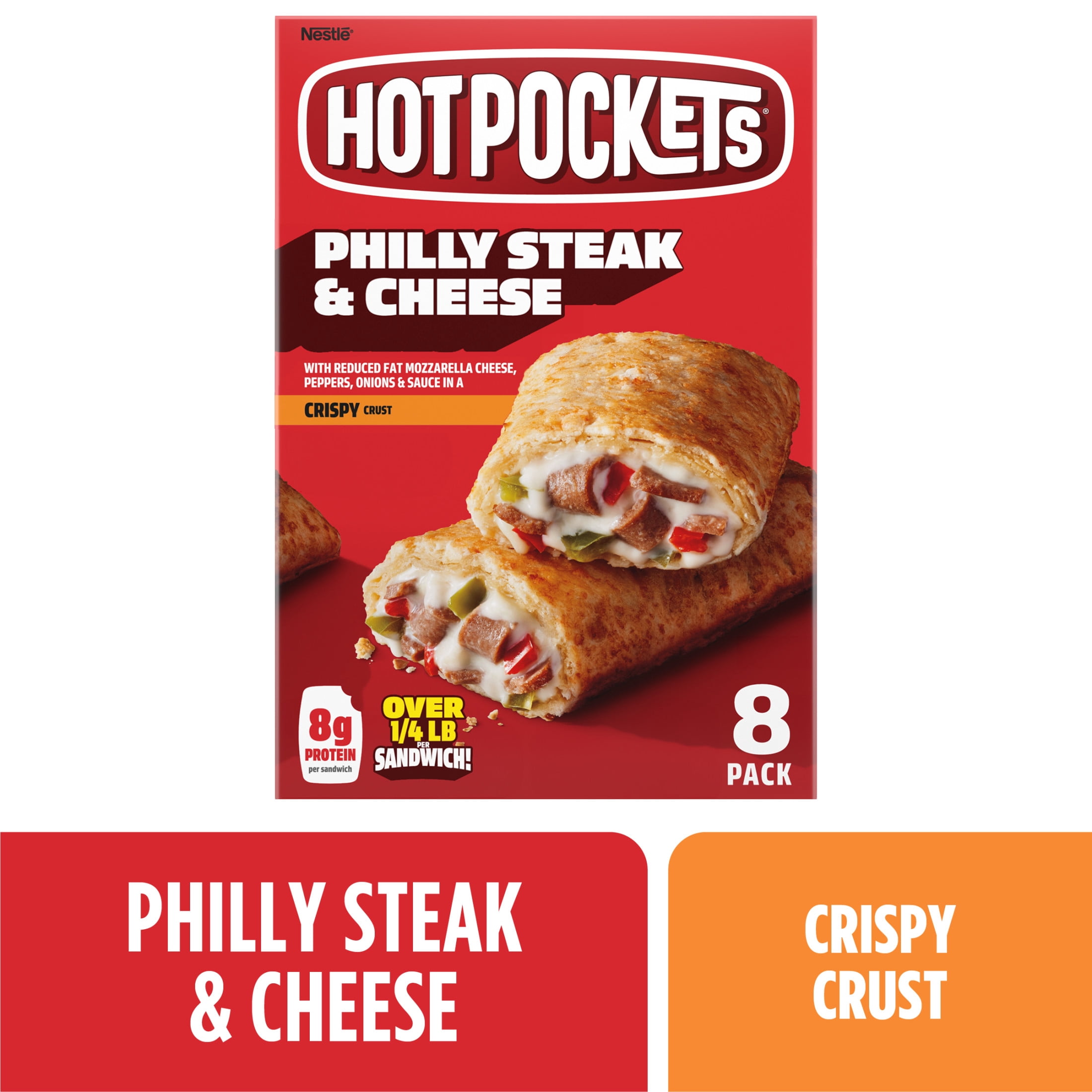 Hot Pockets Philly Steak and Cheese, Frozen Snack, 36 oz, 8 Pack ...