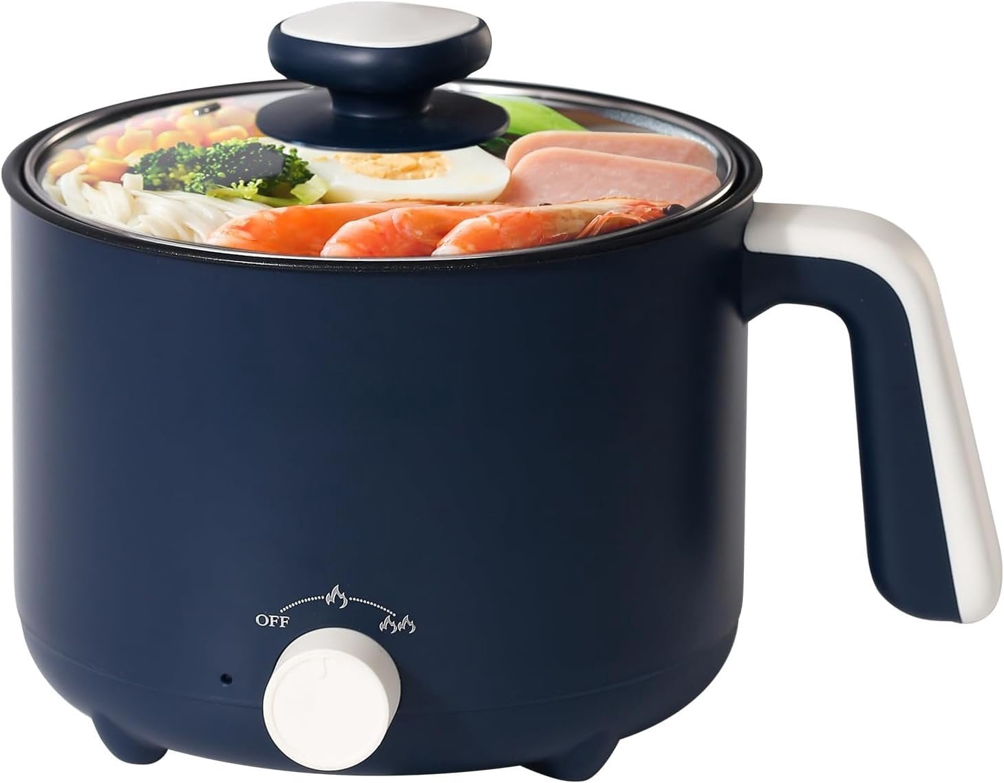 Hot Pot : 1.5L Mini Ramen Cooker with 2 Temp Settings, Portable Pot ...