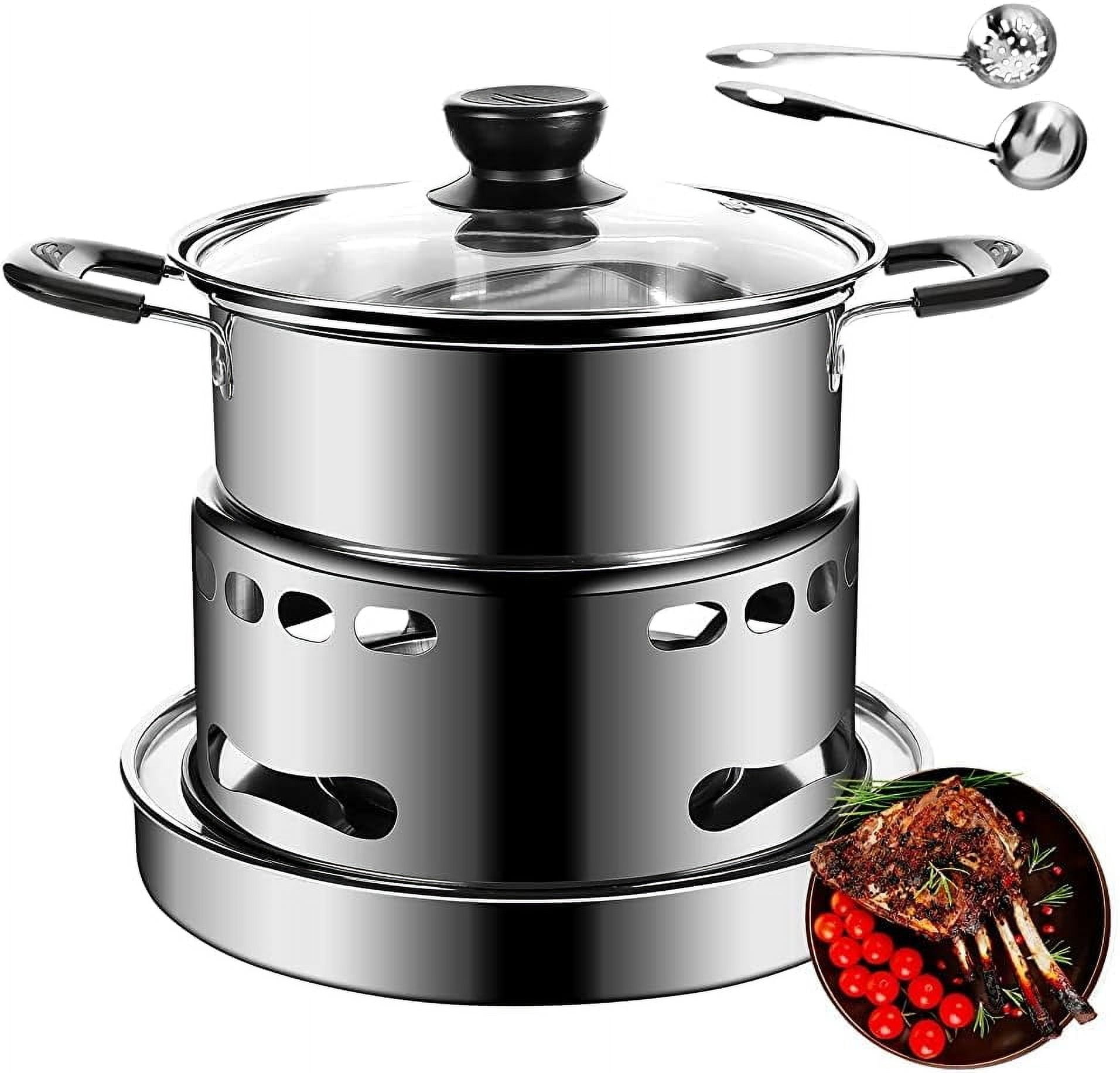 Hot Pot Alcohol Stove, Spirit Cooker with Pot, Camping Stoves Set, Gas ...