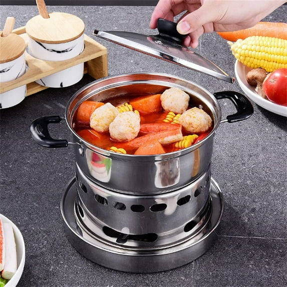 Hot Pot Alcohol Stove, Spirit Cooker with Pot, Cooker For Indoors ...