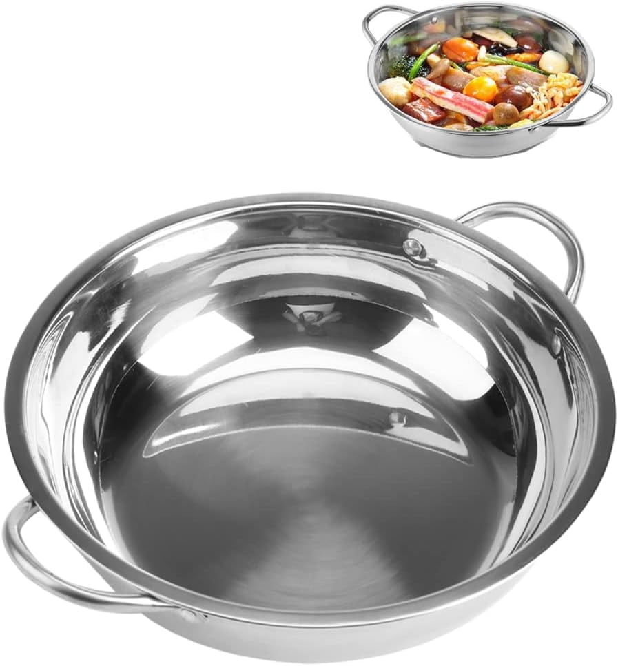 Hot Pot Cooker,12Inch Kitchen Casserole Soup Cooking Tool,Stainless ...