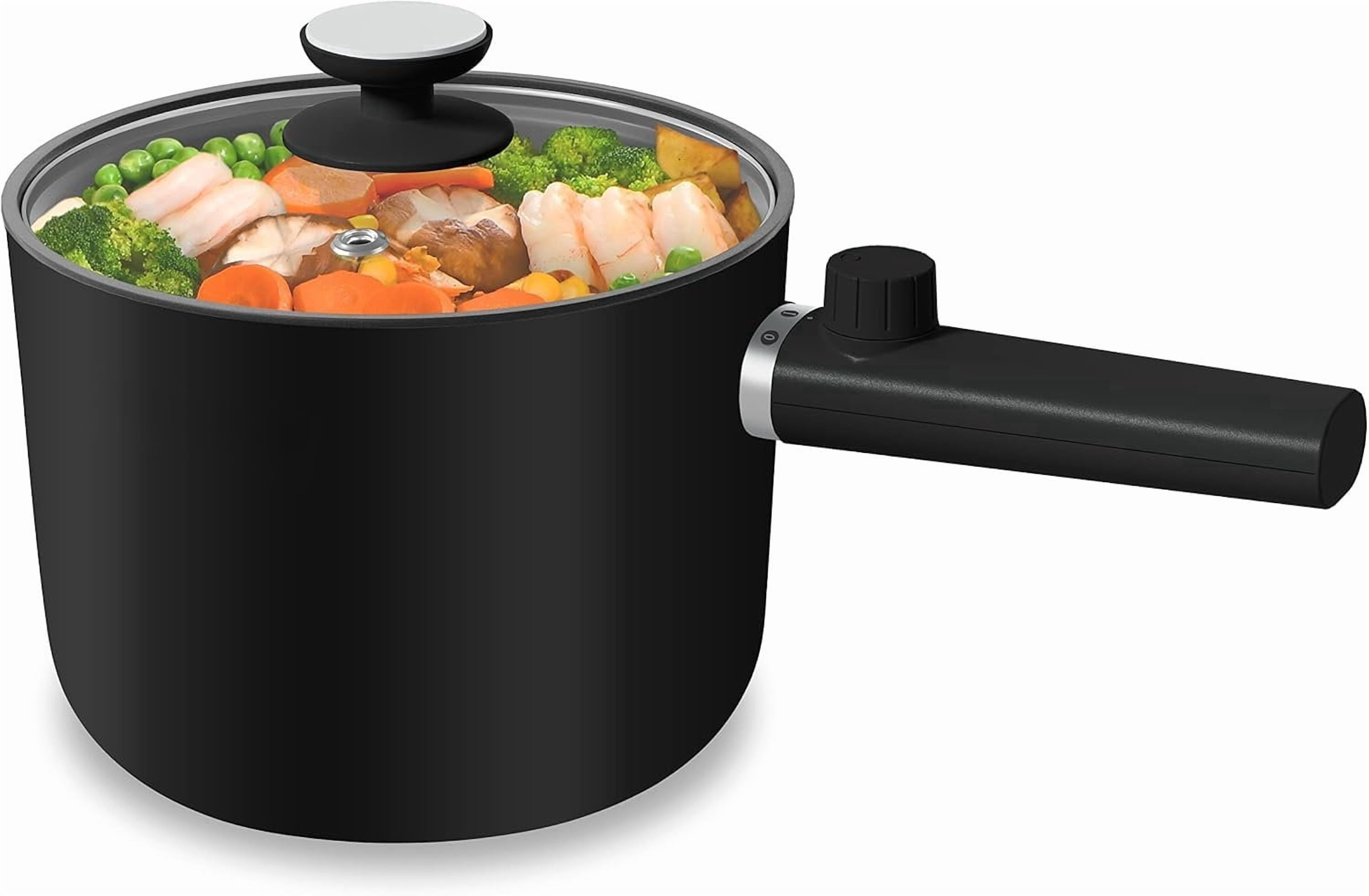 Hot Pot Electric, 1.5L Ramen Cooker, Portable Non-Stick Frying Pan ...