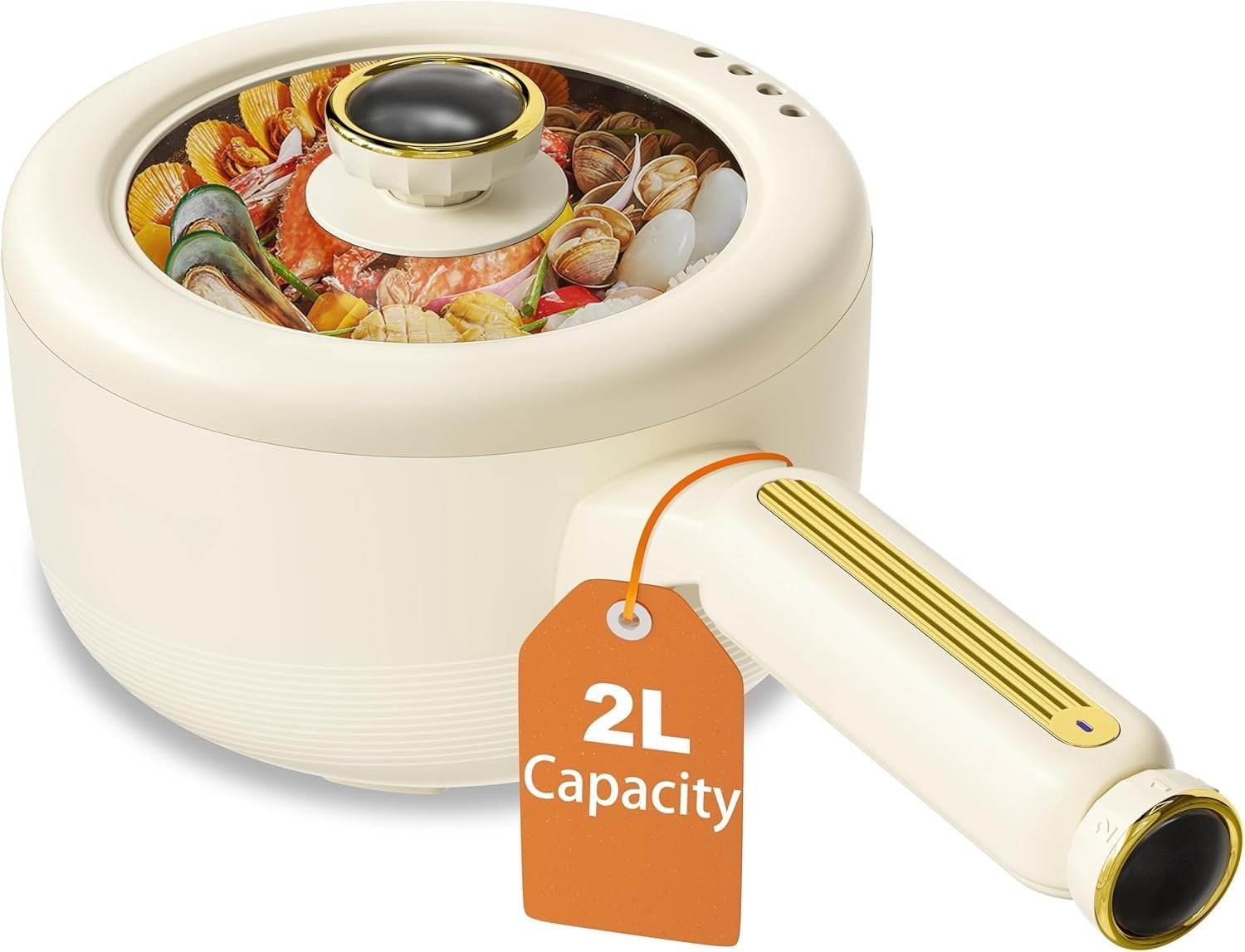 Hot Pot Electric, 2L Multifunctional Electric Pot, Non-Stick Saute Pan ...