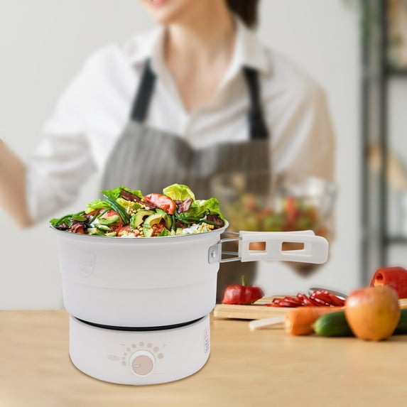 Hot Pot Electric Frying Soup Pot Steamer Cooker Portable 500W W/Lid ...