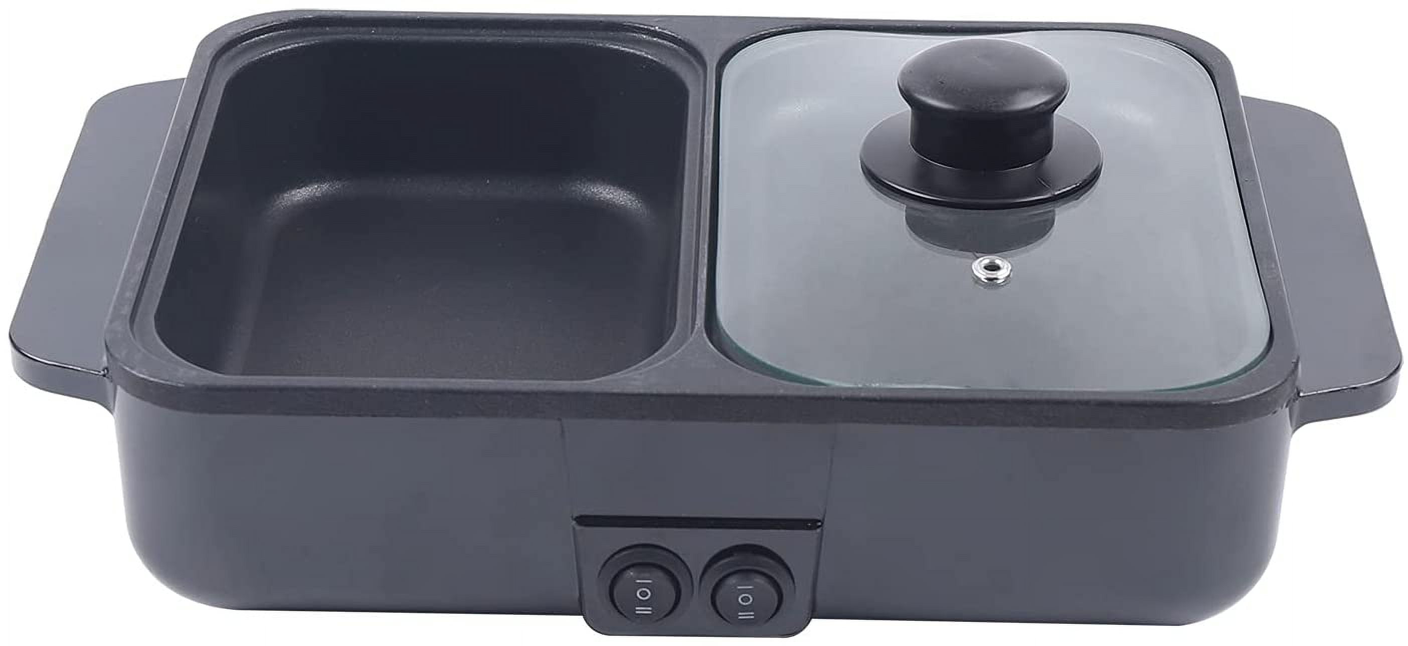 Hot Pot Electric with Grill,2 in 1 Portable Non-Stick Electric Hot Pot ...