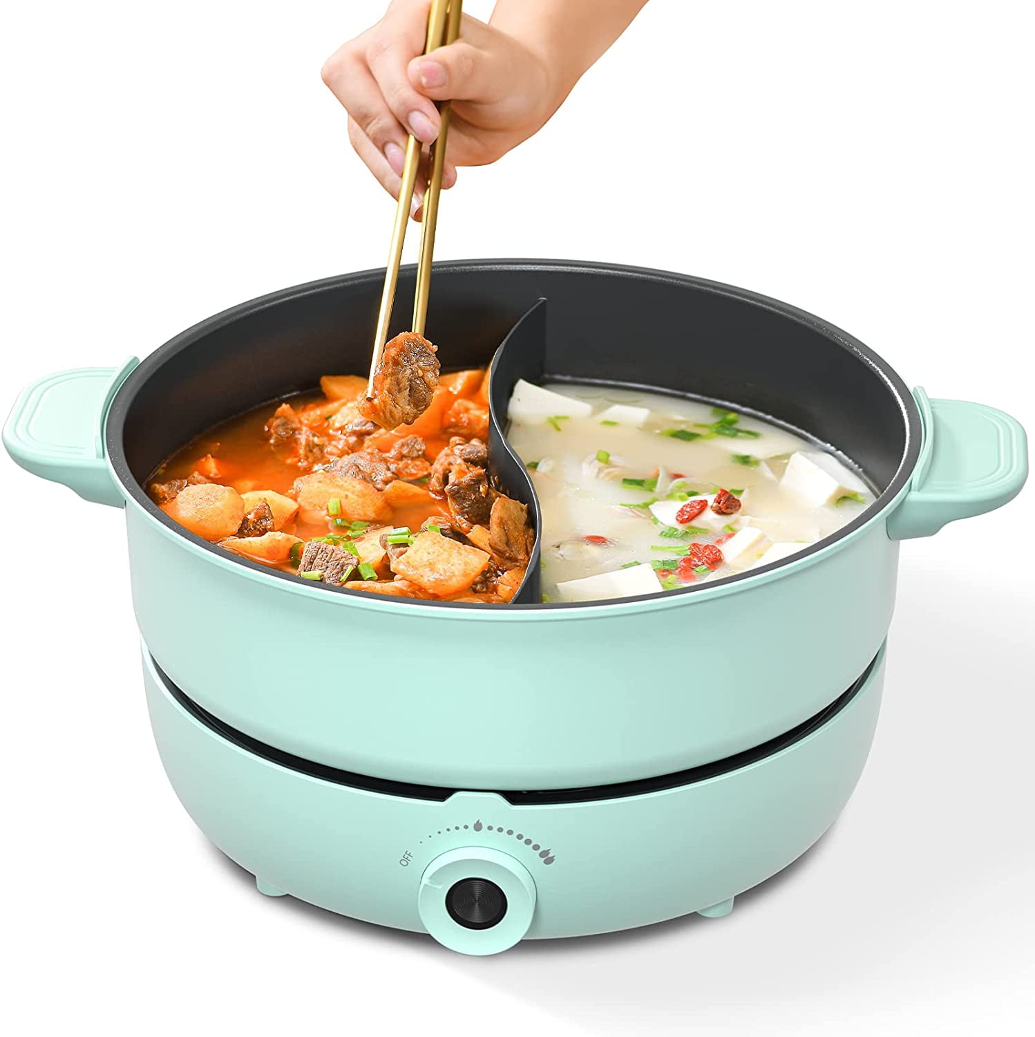 Hot Pot Electric with Induction Cooker Non-Stick Electric Skillet ...