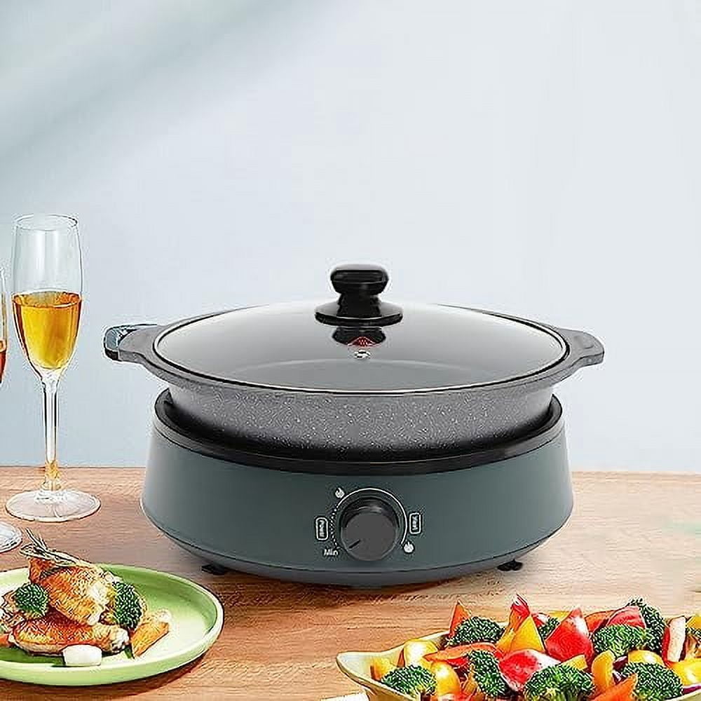 Hot Pot Electric with Induction Cooker Non-Stick Electric Skillet ...