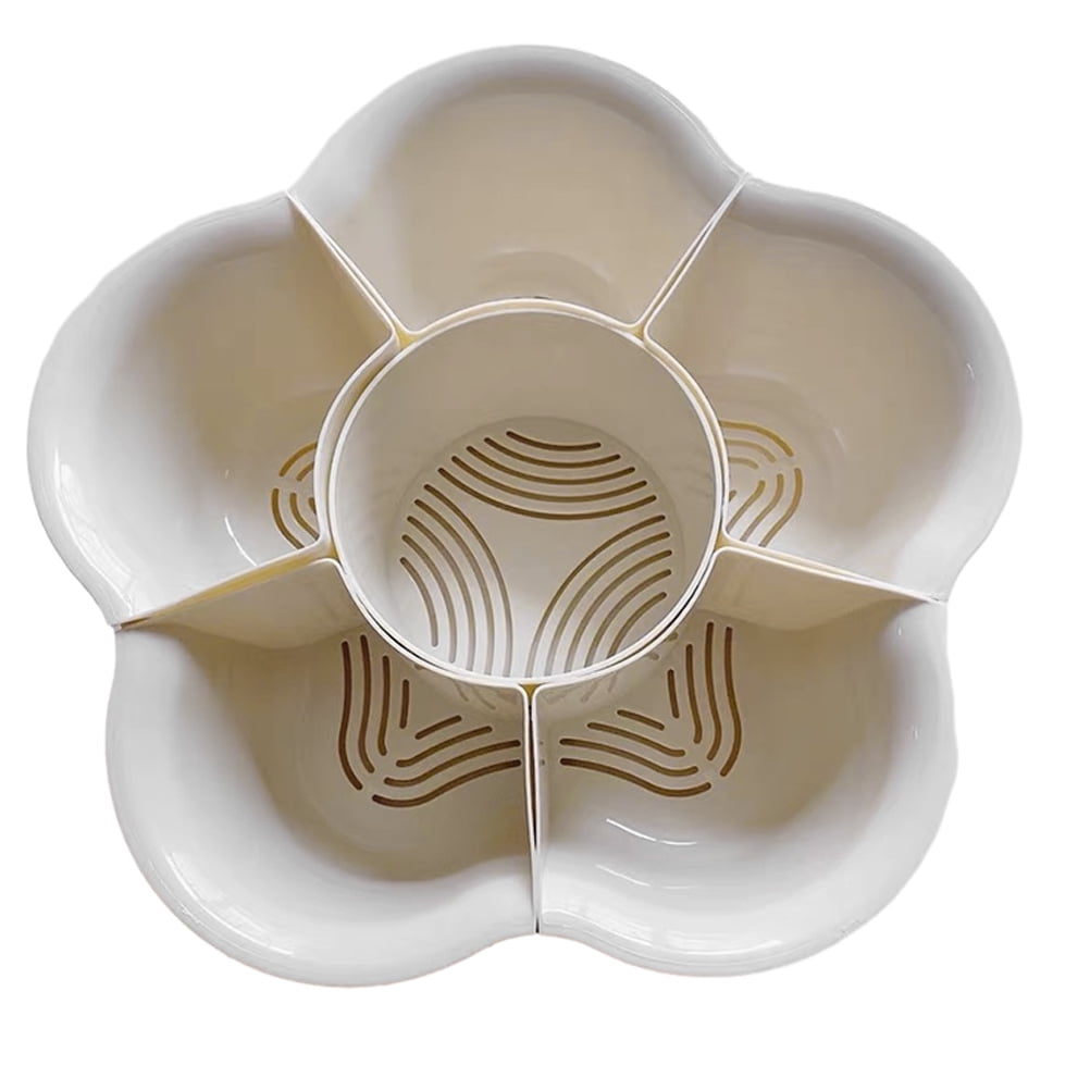 Hot Pot Plate Food Tray Rotation Platter Divided Serving Dish Rotating ...