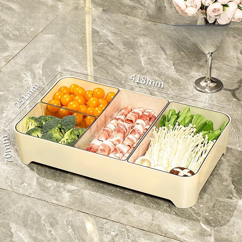 Hot Pot Side Dish Tray Kitchen Detachable Compartment with Draining Hot ...