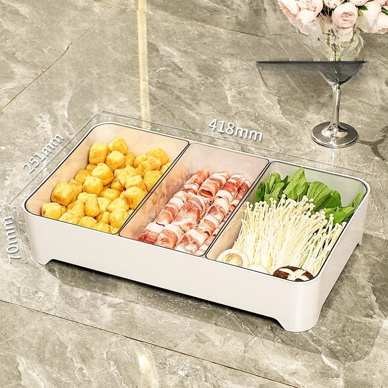 Hot Pot Side Dish Tray Kitchen Detachable Compartment with Draining Hot ...
